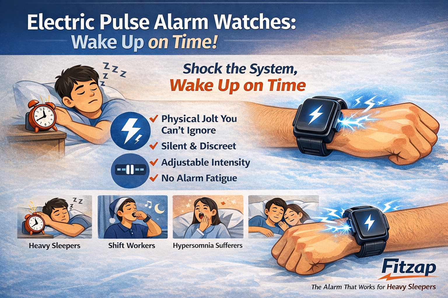 Electric Pulse Alarm Watch for Heavy Sleepers | Shock Alarm That Works ...